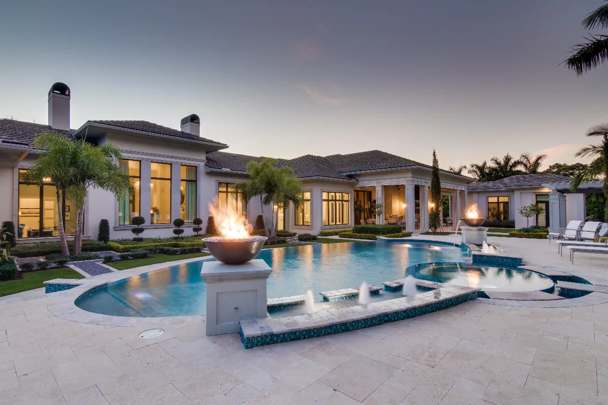 Luxury Hardscape Design Old Palm Golf Club | Pool Deck & Pathways with ...